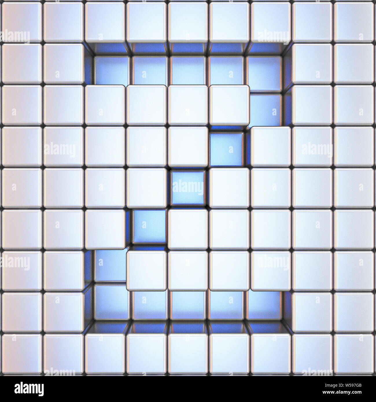 Cube grid Letter Z 3D render illustration Stock Photo - Alamy