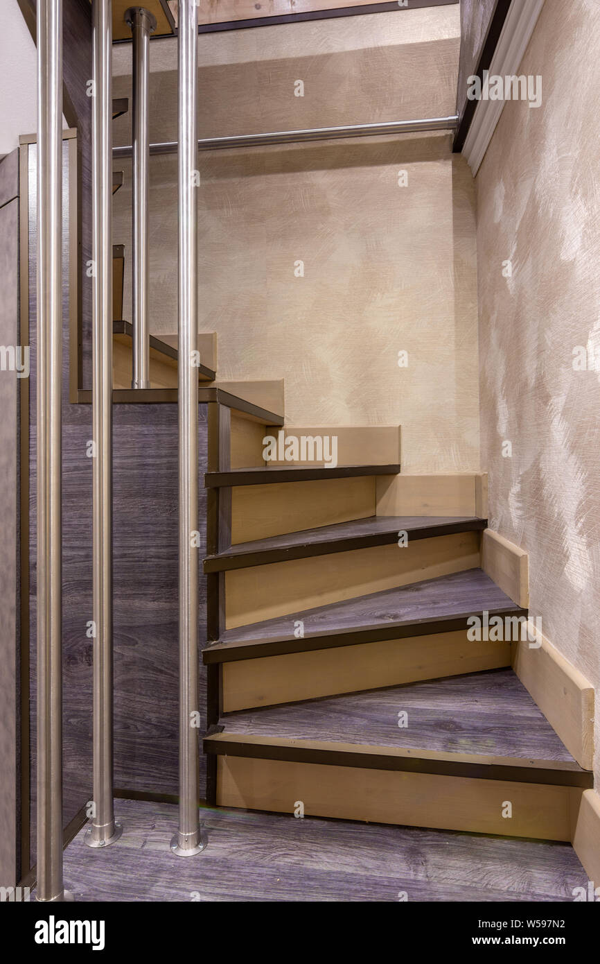 Beautiful modern circular staircase to the second floor of the house ...