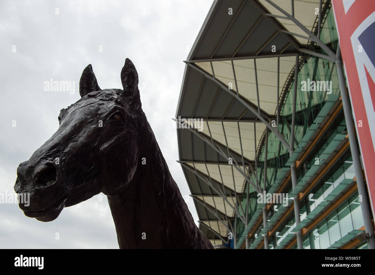 Ascot Racecourse, Ascot, UK. 26th July, 2019. A sculpture of the ...