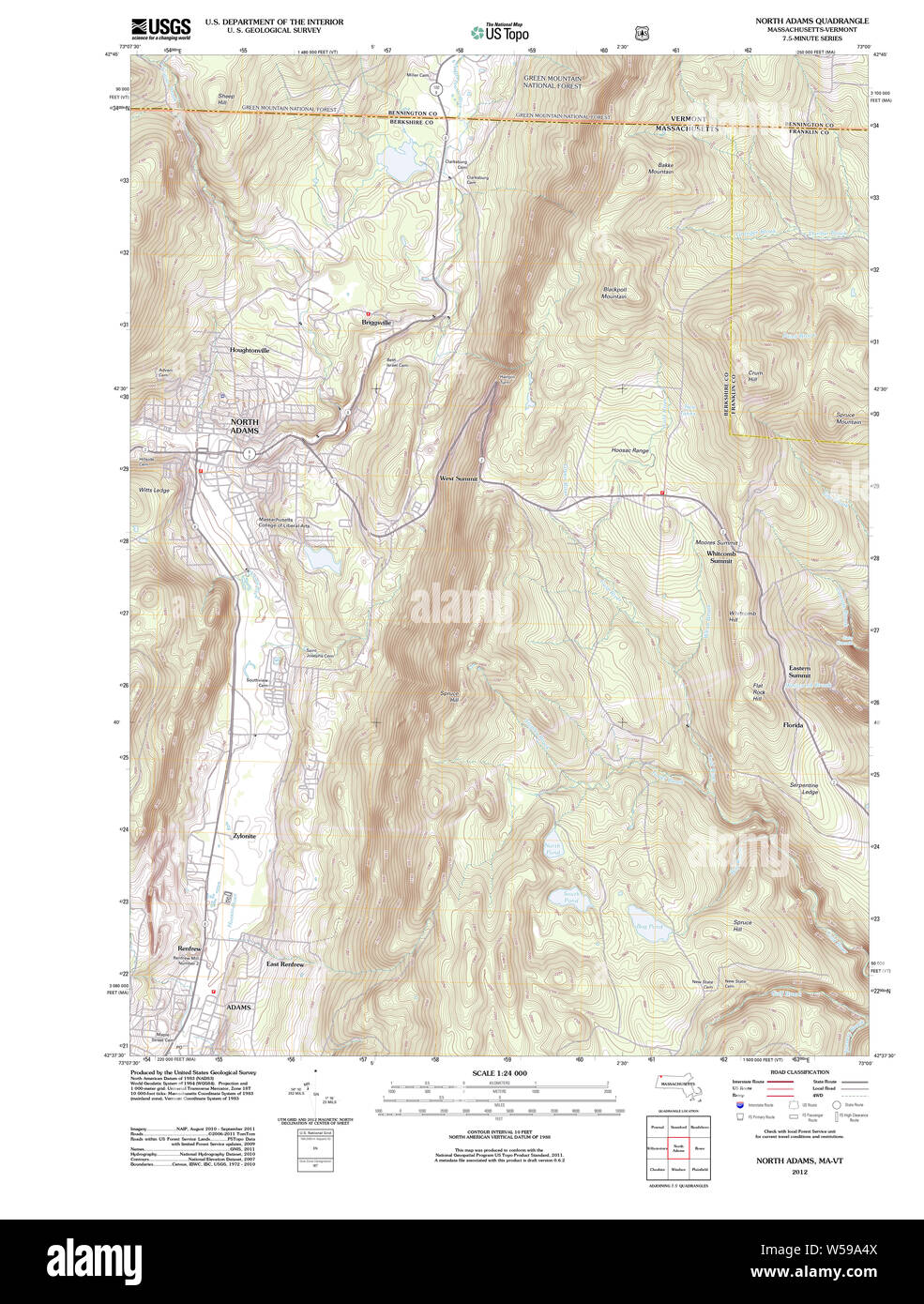 Adams massachusetts map Cut Out Stock Images & Pictures - Alamy