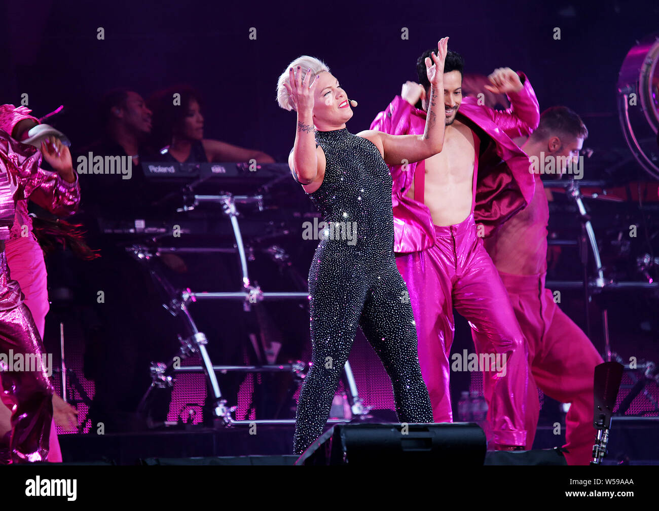 P!nk Performing On Her Beautiful Trauma Tour at Liverpool Anfield ...