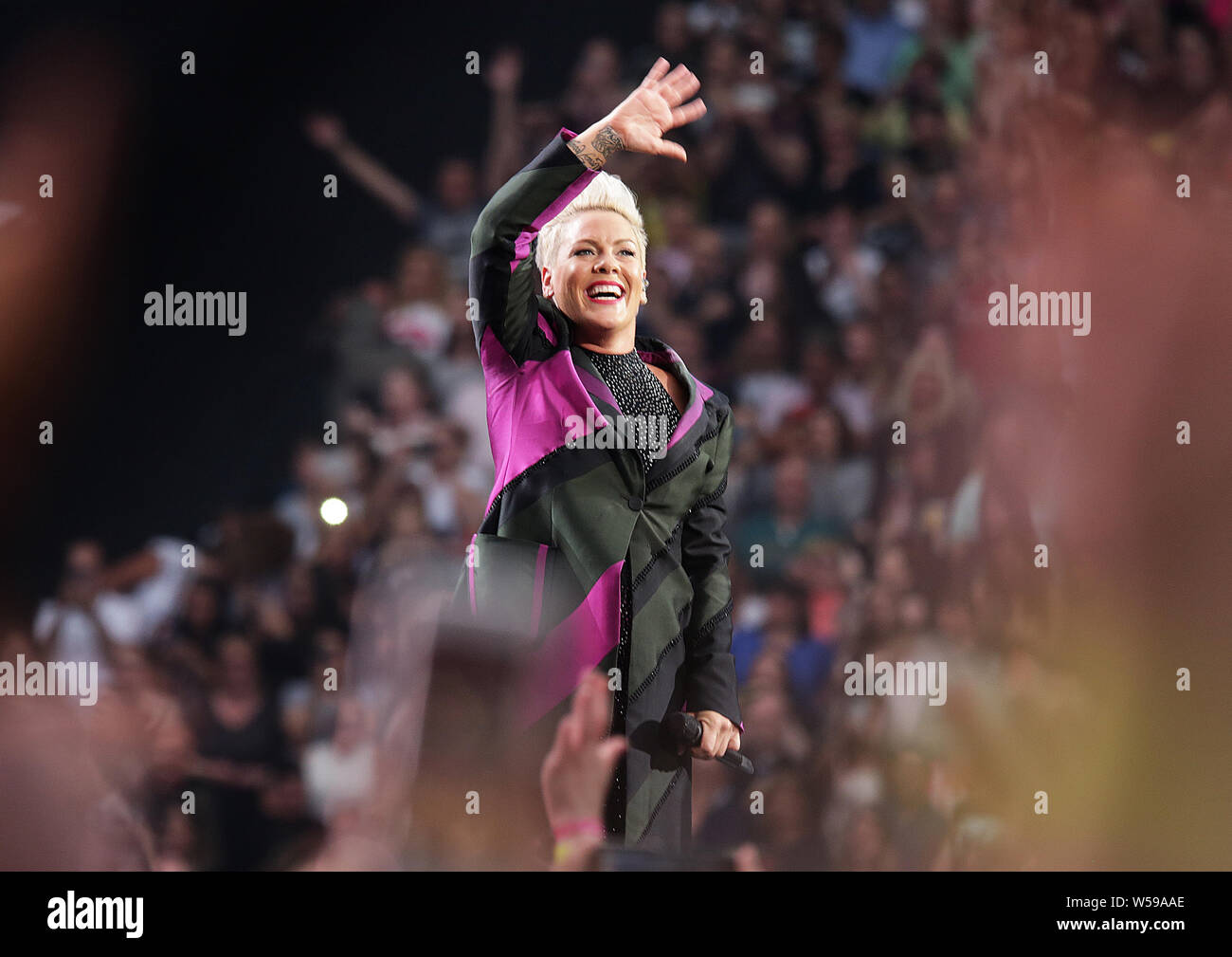 P!nk Performing On Her Beautiful Trauma Tour at Liverpool Anfield ...