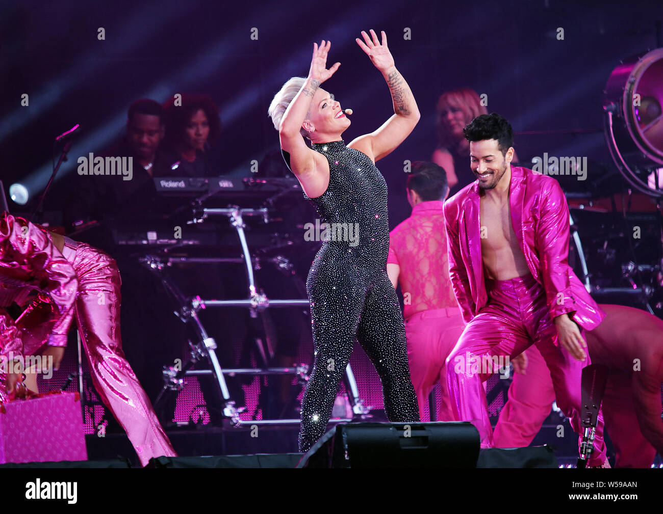 P!nk Performing On Her Beautiful Trauma Tour at Liverpool Anfield ...