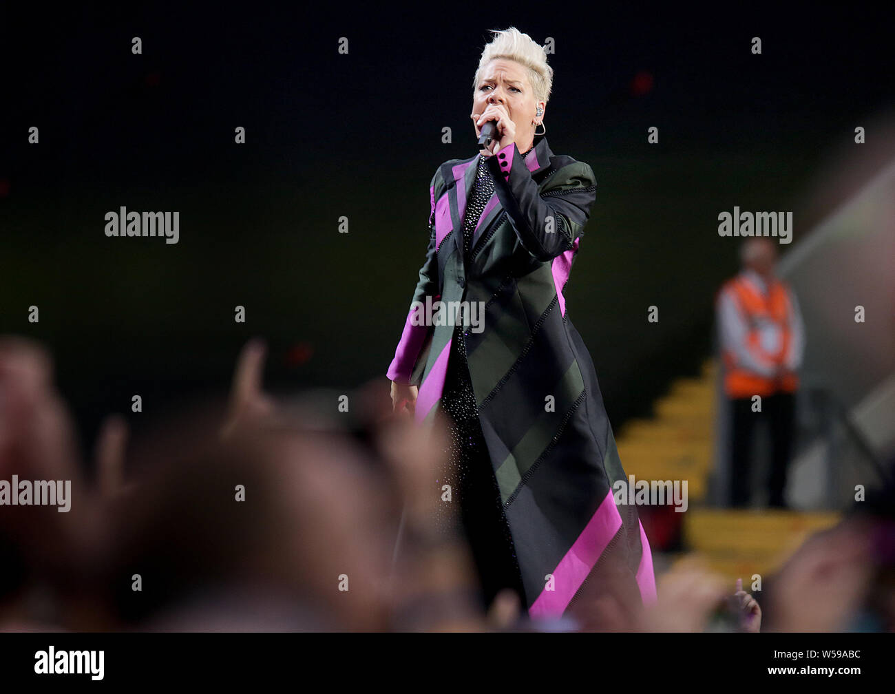 P!nk Performing On Her Beautiful Trauma Tour at Liverpool Anfield ...