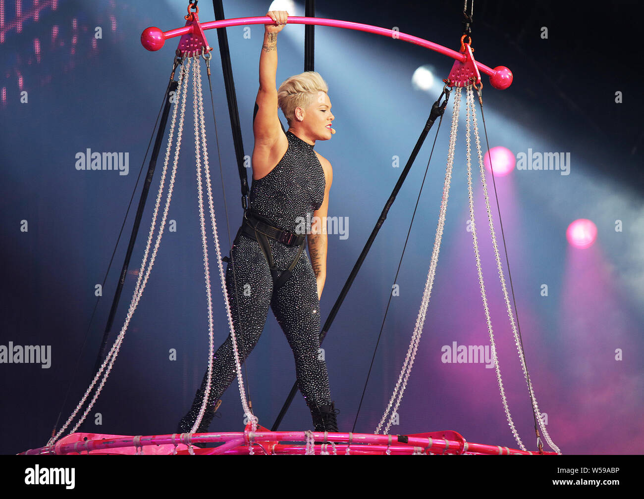 P!nk Performing On Her Beautiful Trauma Tour at Liverpool Anfield ...
