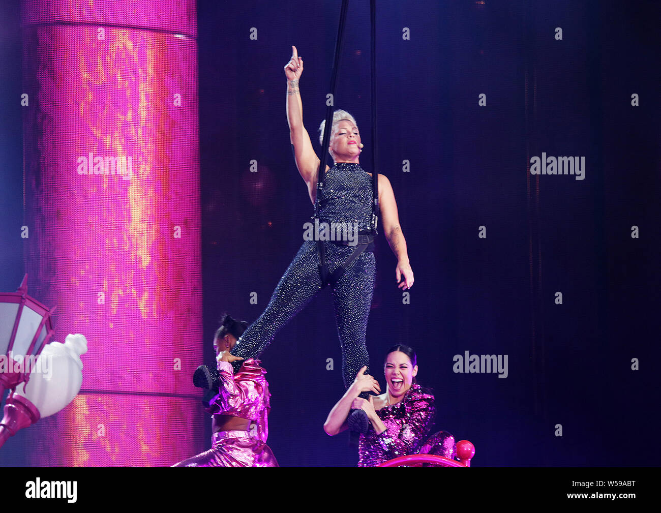 P!nk Performing On Her Beautiful Trauma Tour at Liverpool Anfield ...