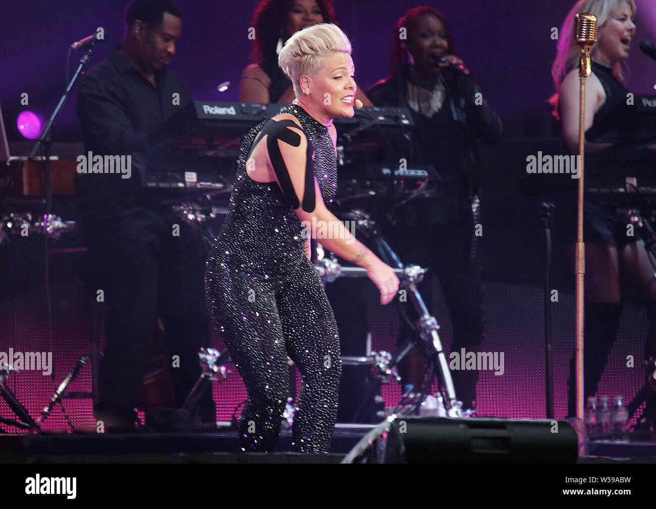 P!nk Performing On Her Beautiful Trauma Tour at Liverpool Anfield ...