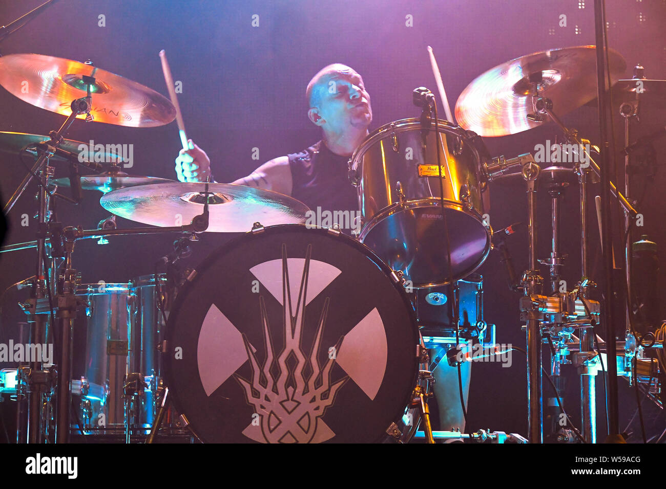 July 25, 2019, Santa Ana, CA, U.S: Ken Jay Drums for Static-X at The Observatory in Santa Ana Ca ...