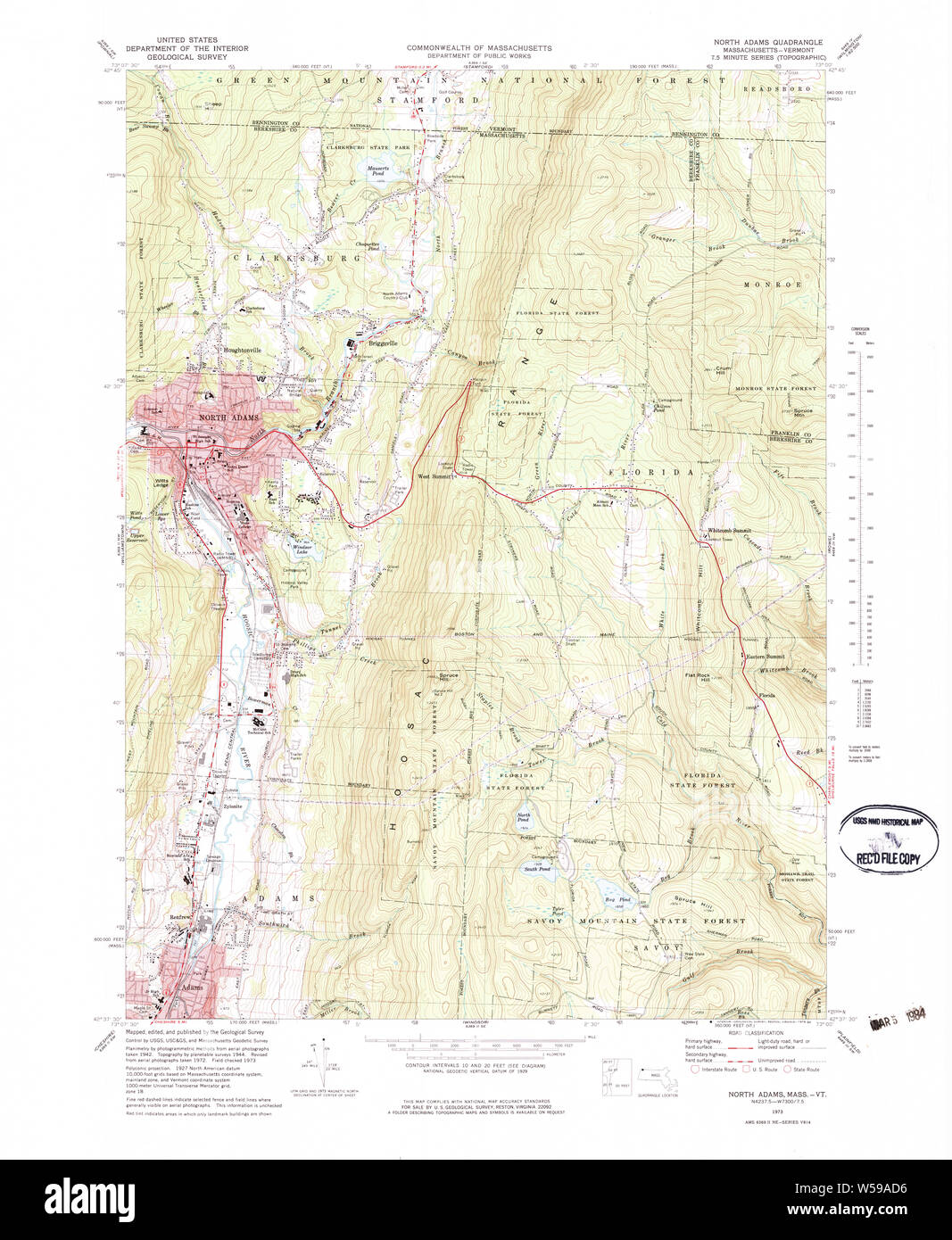 Adams massachusetts map hi-res stock photography and images - Alamy