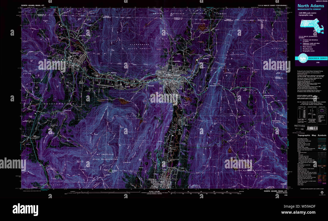 Massachusetts USGS Historical Topo Map MA North Adams 351159 1988 25000 ...