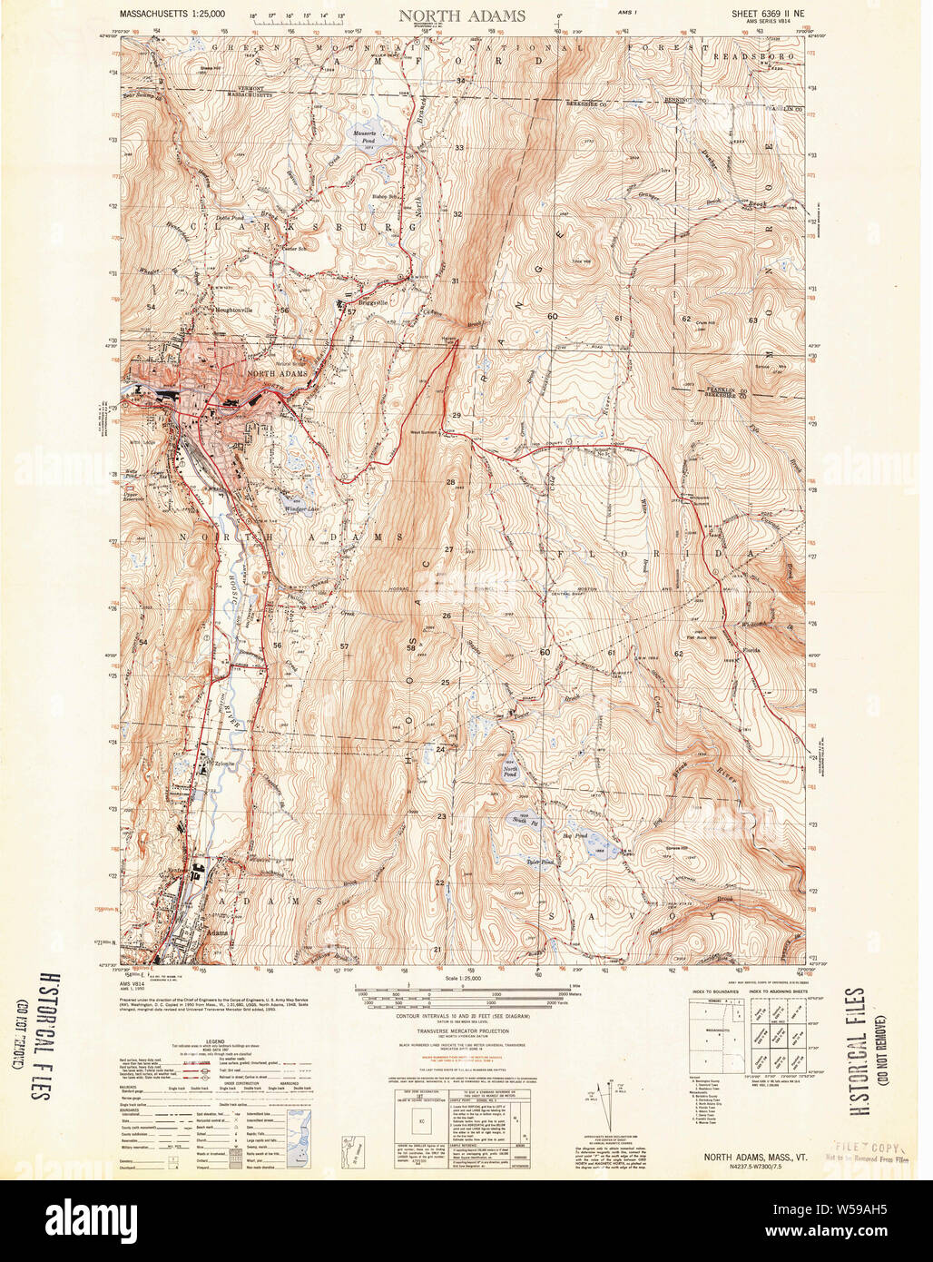 Massachusetts USGS Historical Topo Map MA North Adams 351160 1950 25000 ...