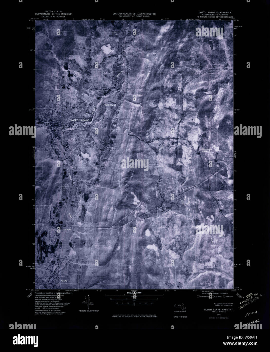 Massachusetts USGS Historical Topo Map MA North Adams 351162 1975 25000 ...