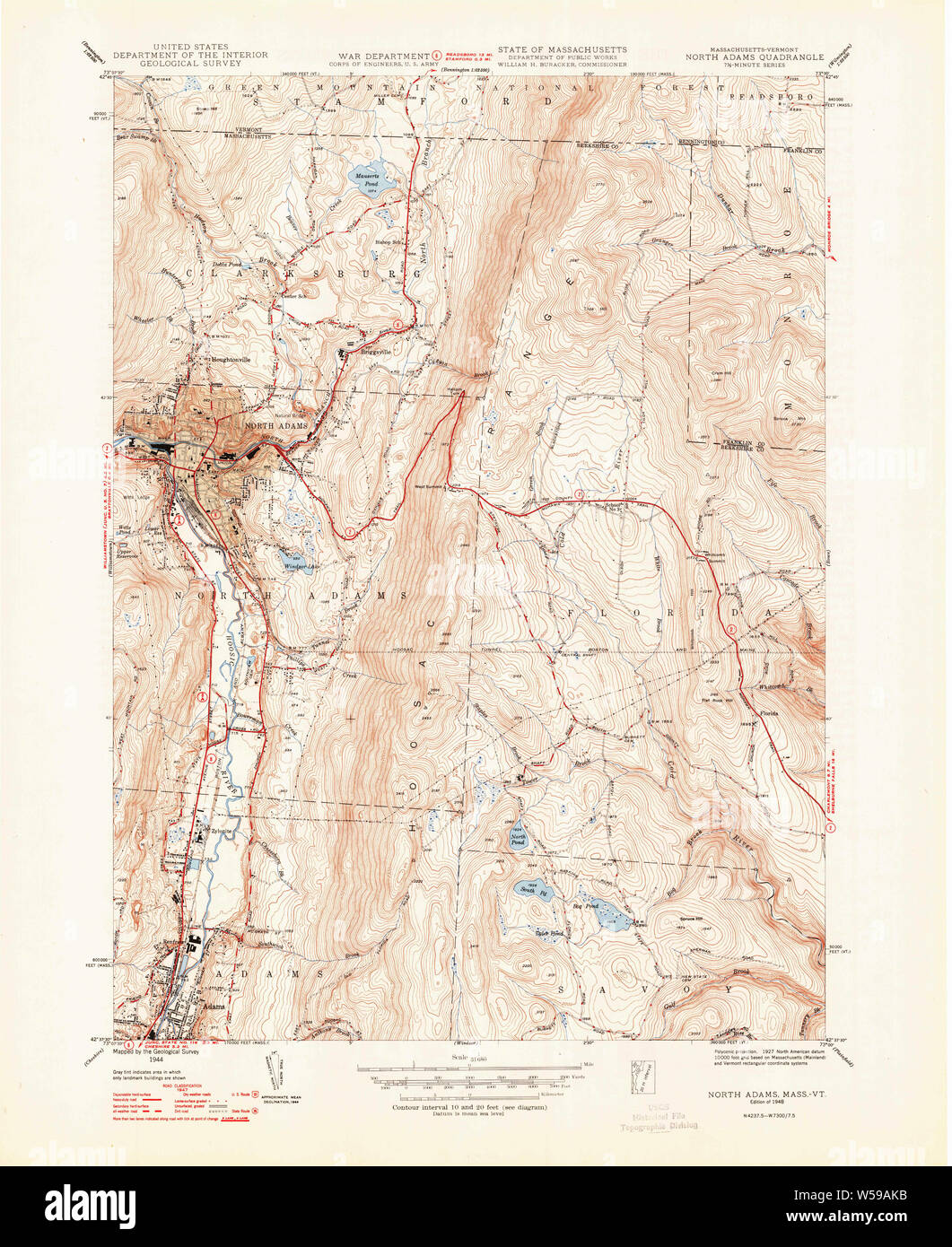 Adams massachusetts map hi-res stock photography and images - Alamy