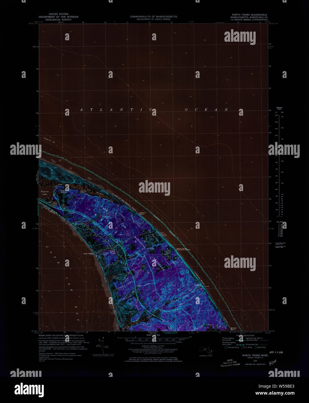 Massachusetts USGS Historical Topo Map MA North Truro 351167 1972 25000 ...