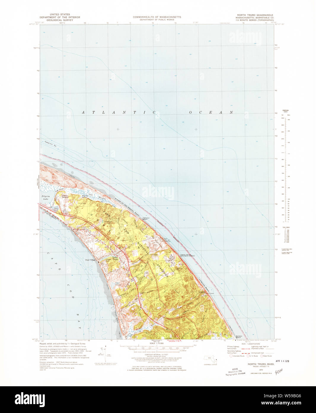 Massachusetts USGS Historical Topo Map MA North Truro 351167 1972 25000 ...