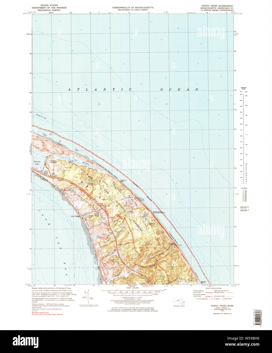 Massachusetts USGS Historical Topo Map MA North Truro 351168 1972 25000 ...