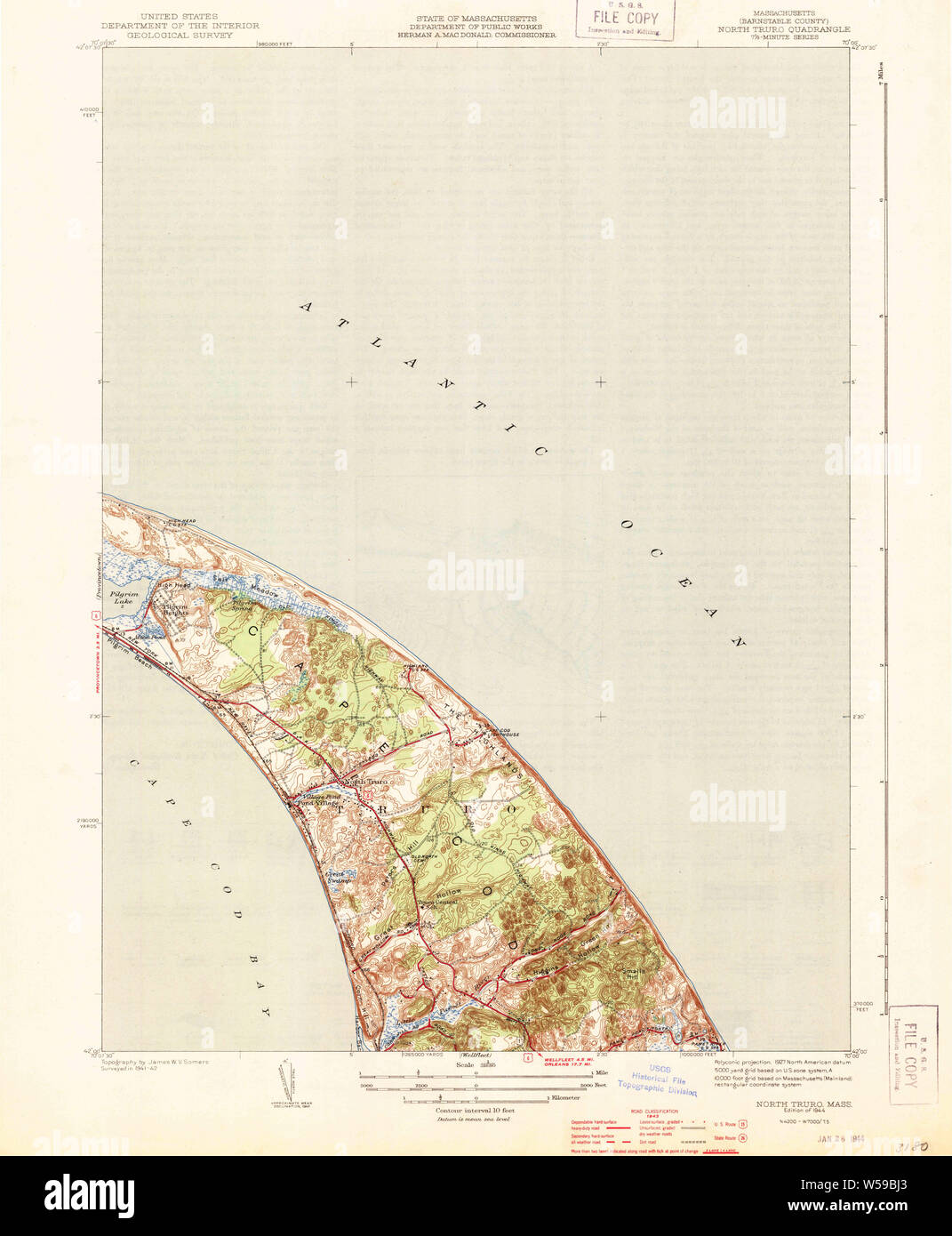 Massachusetts USGS Historical Topo Map MA North Truro 351999 1944 31680 ...