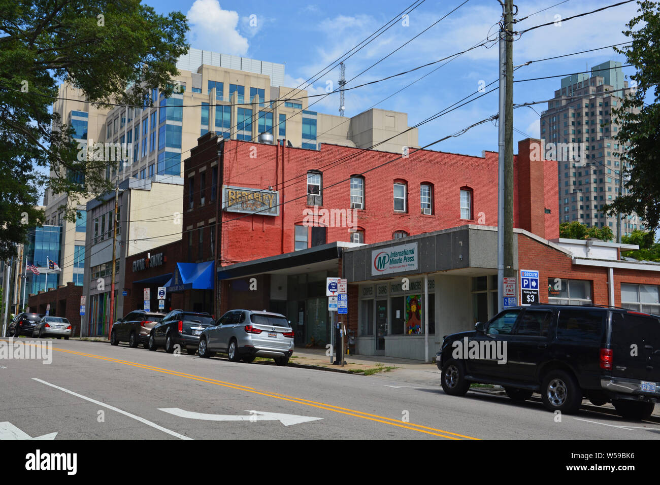 Looking down Martin Street in downtown Raleigh North Carolina Stock ...
