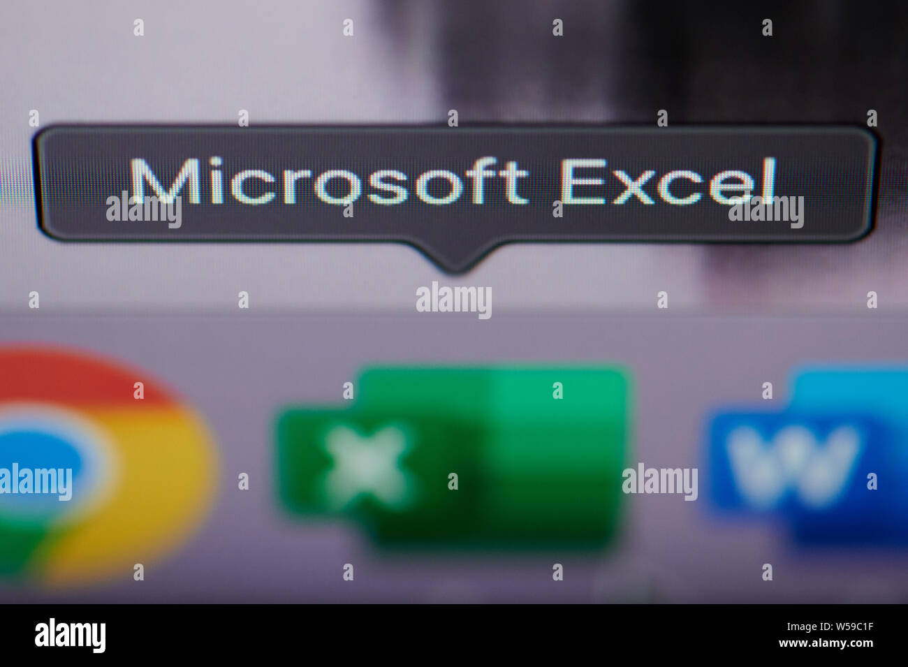 New york, USA - july 26, 2019: Selecting microsoft excel application on ...