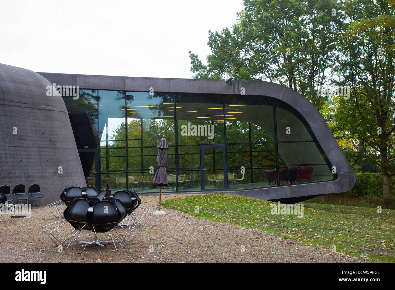 Ordrup, DENMARK - SEPTEMBER 2016: Zaha Hadid's building of Ordrupgaard ...