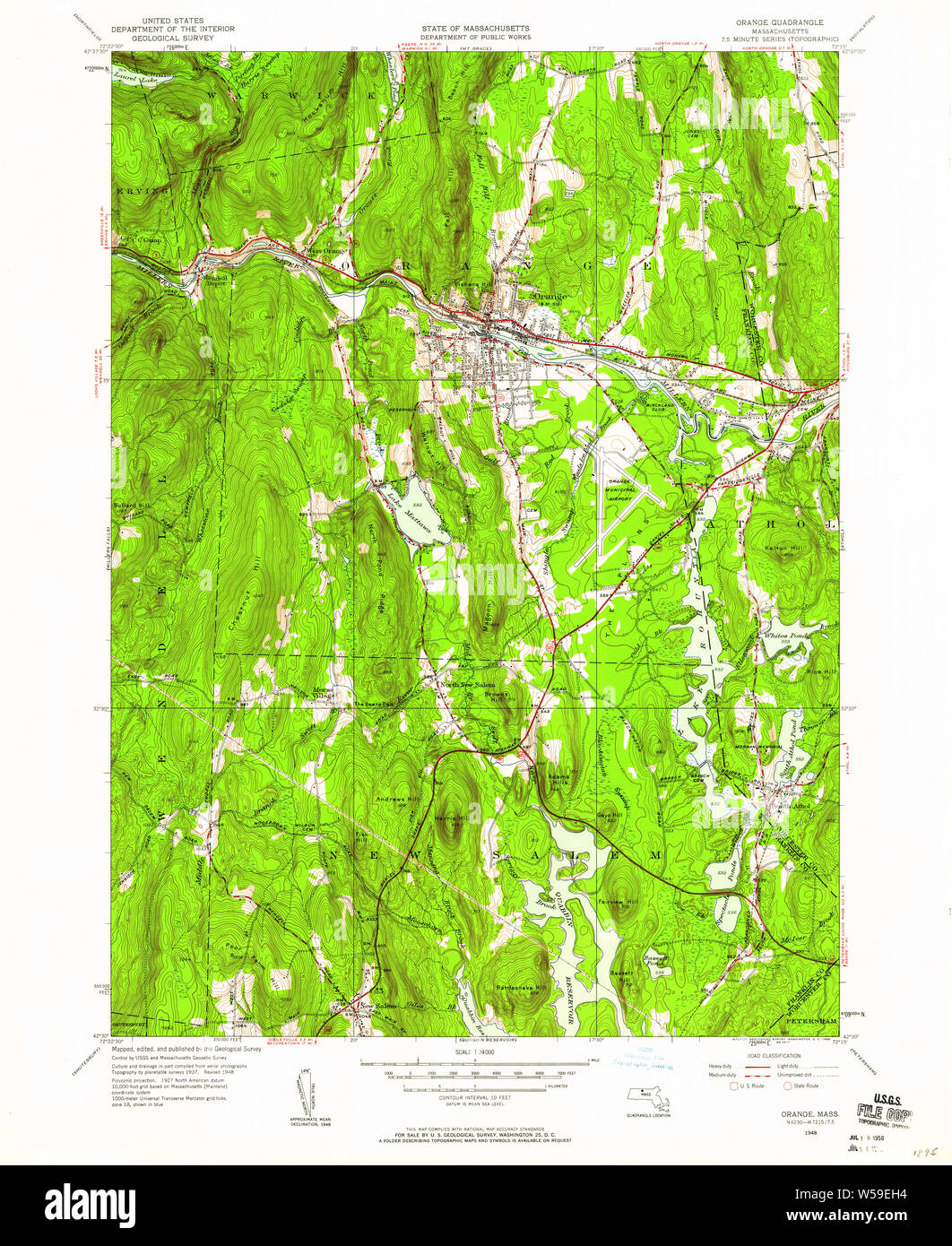 Orange massachusetts map hi-res stock photography and images - Alamy