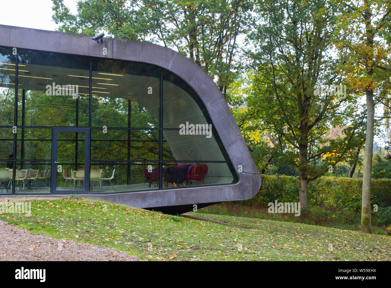 Ordrup, DENMARK - SEPTEMBER 2016: Zaha Hadid's building of Ordrupgaard ...