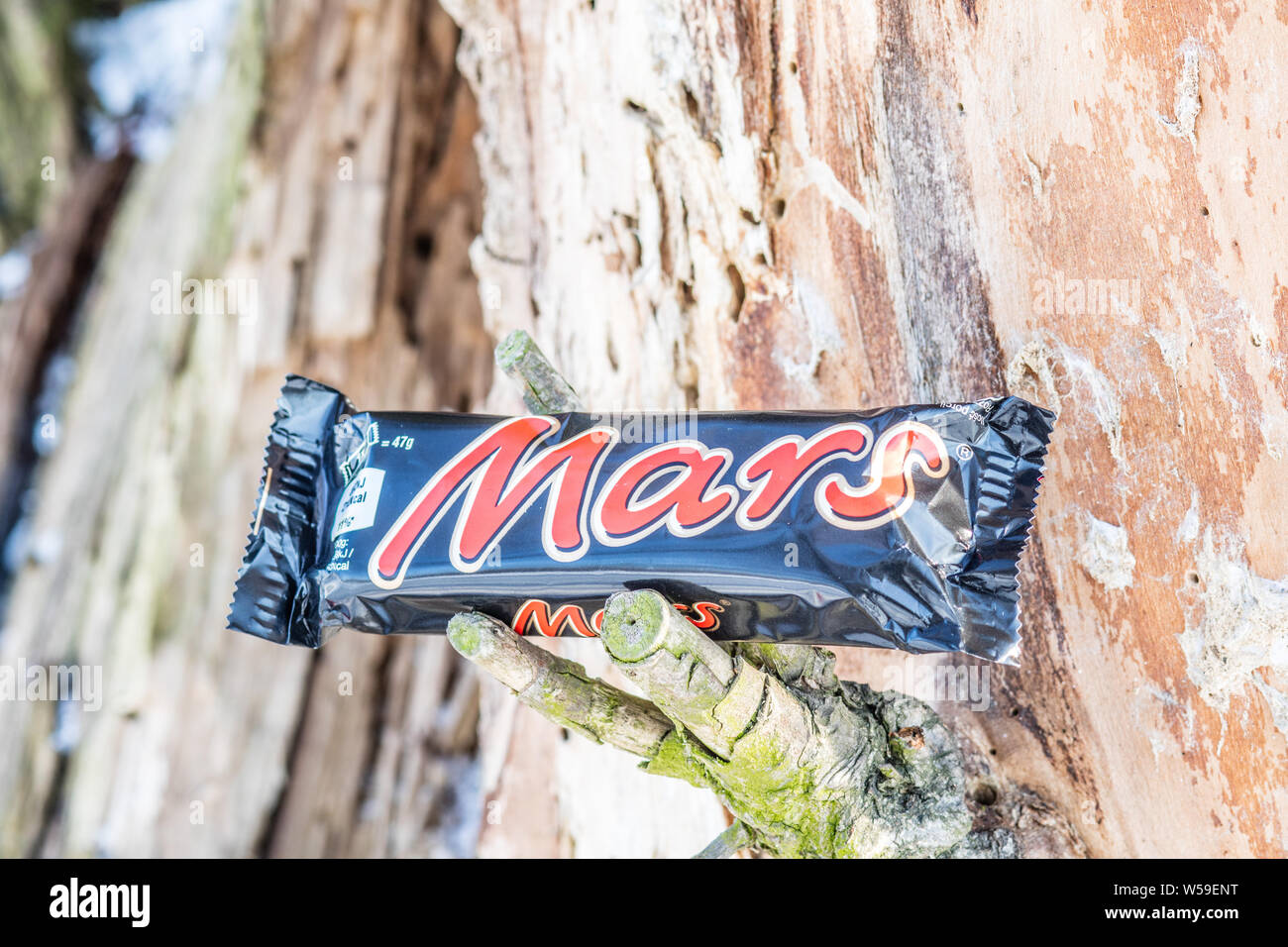 Closeup of Mars candy chocolate bar Stock Photo - Alamy