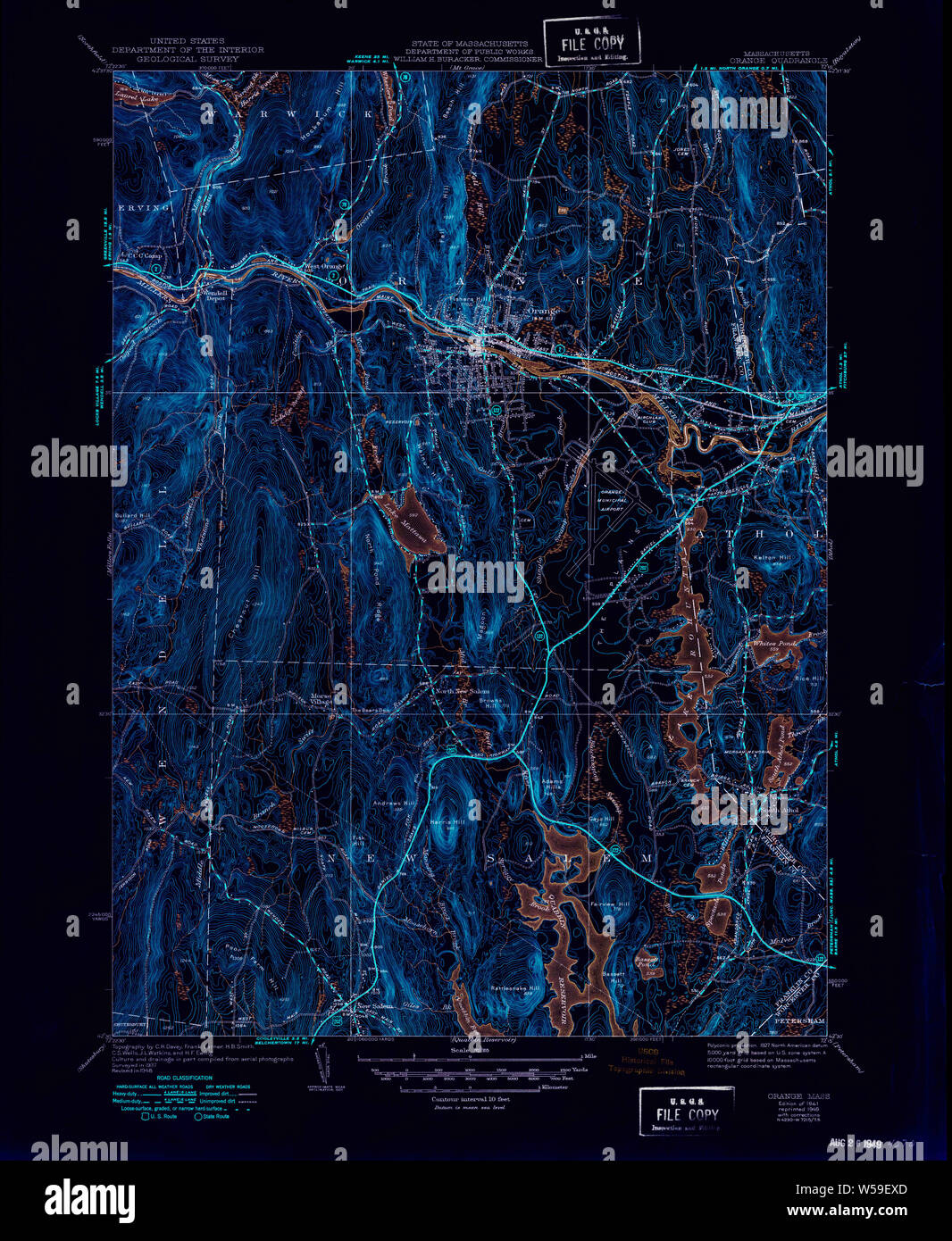 Massachusetts USGS Historical Topo Map MA Orange 352025 1941 31680 ...