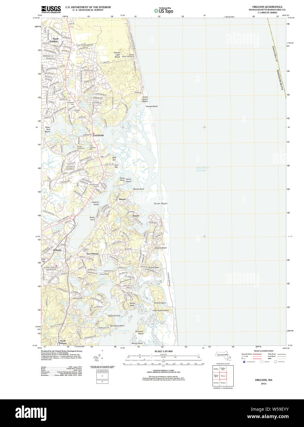 Massachusetts USGS Historical Topo Map MA Orleans 20120518 TM ...