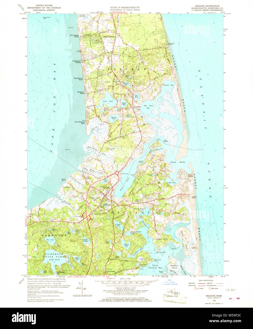 Massachusetts USGS Historical Topo Map MA Orleans 350426 1962 24000 ...