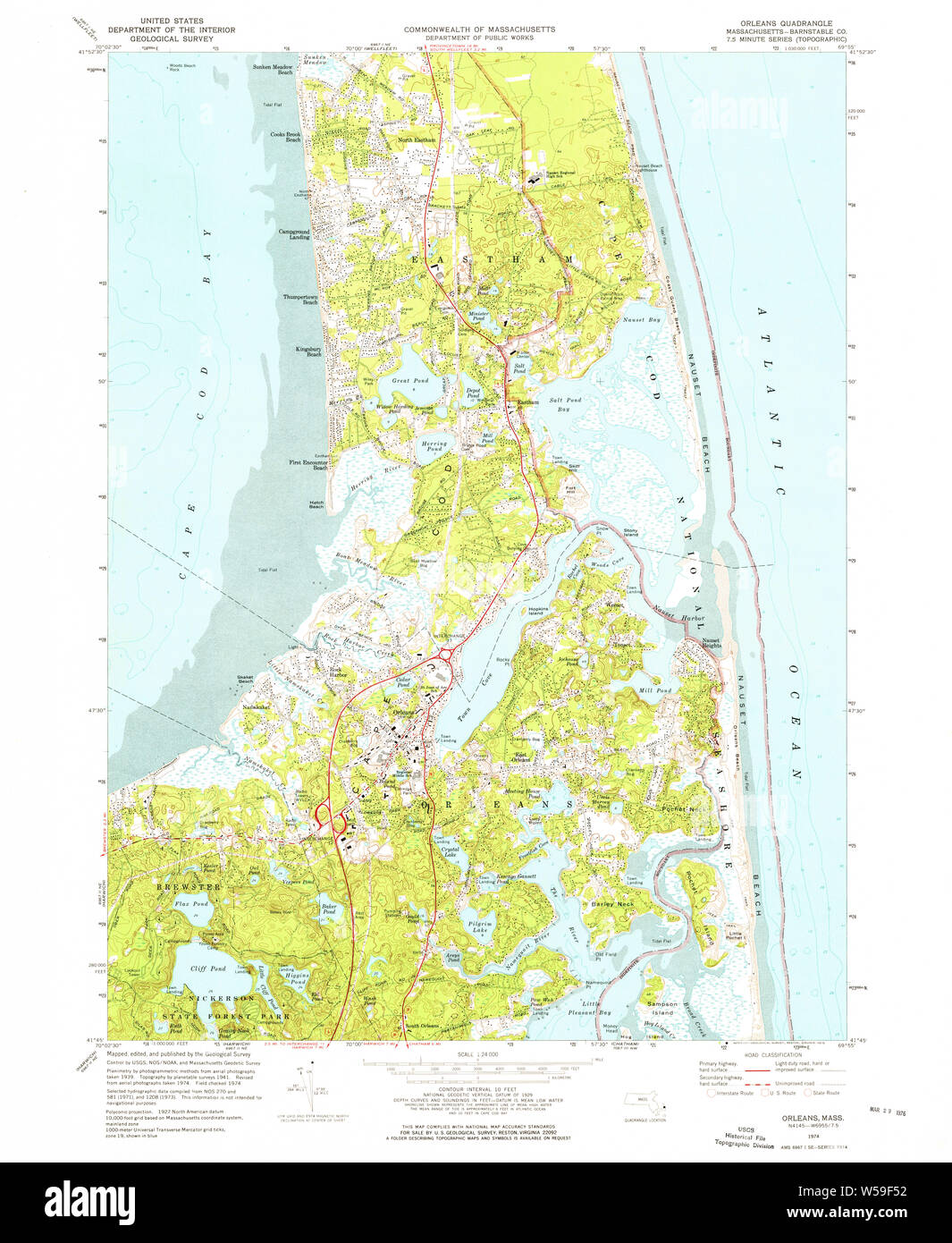 Massachusetts USGS Historical Topo Map MA Orleans 350427 1974 24000 ...