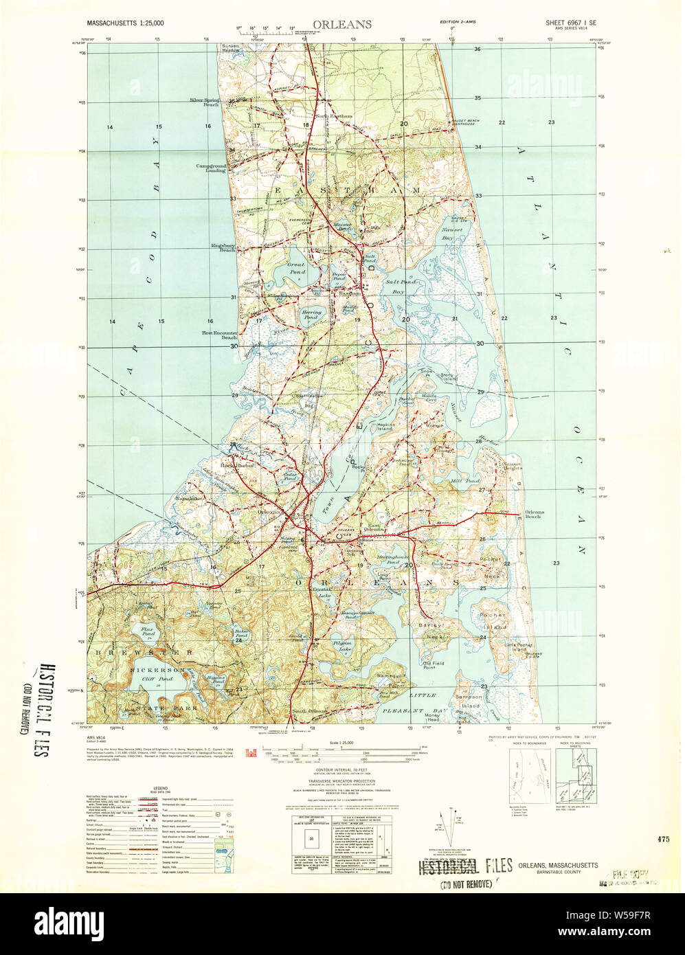 Massachusetts USGS Historical Topo Map MA Orleans 351194 1946 25000 ...
