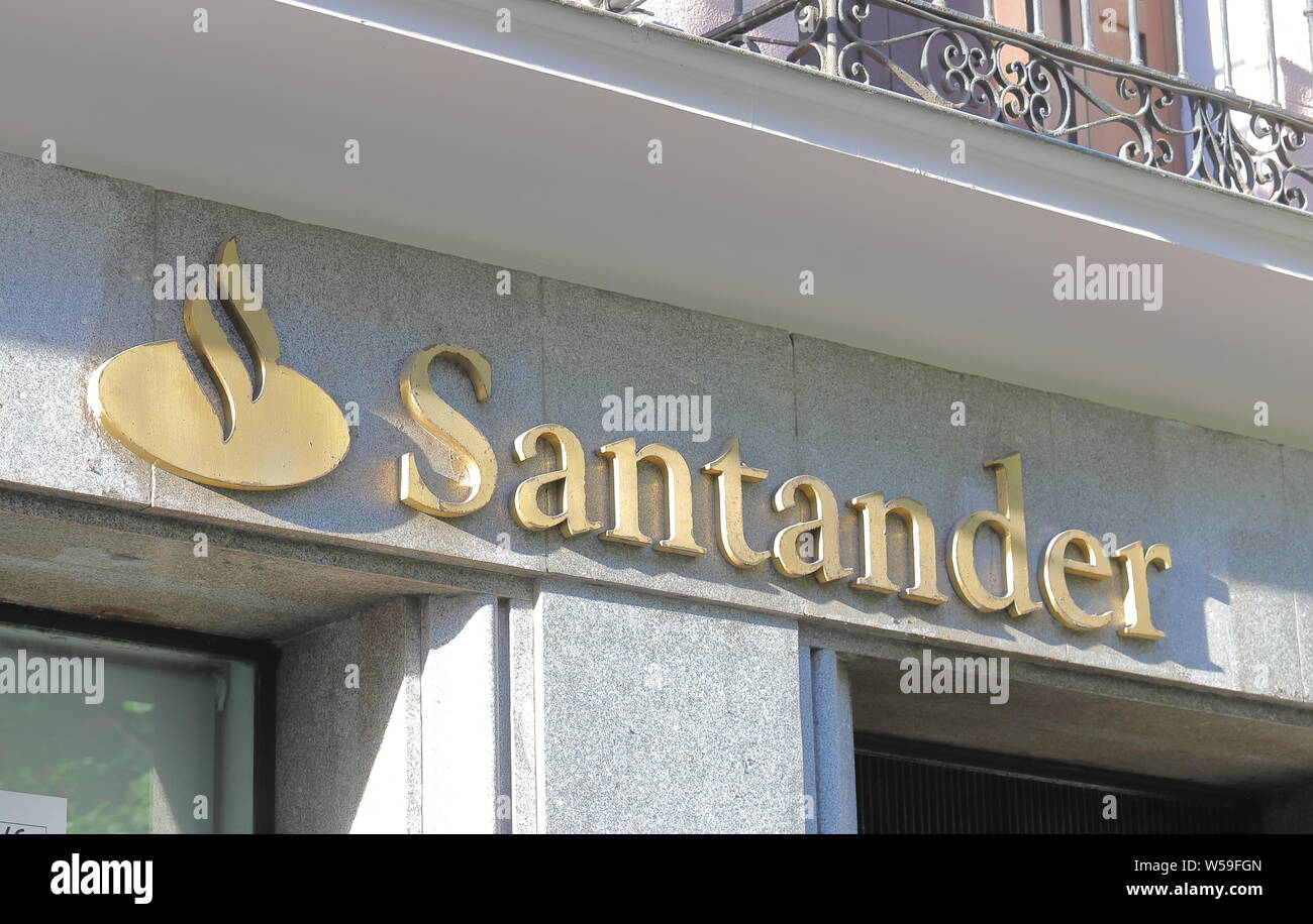 Santander bank company logo Stock Photo - Alamy