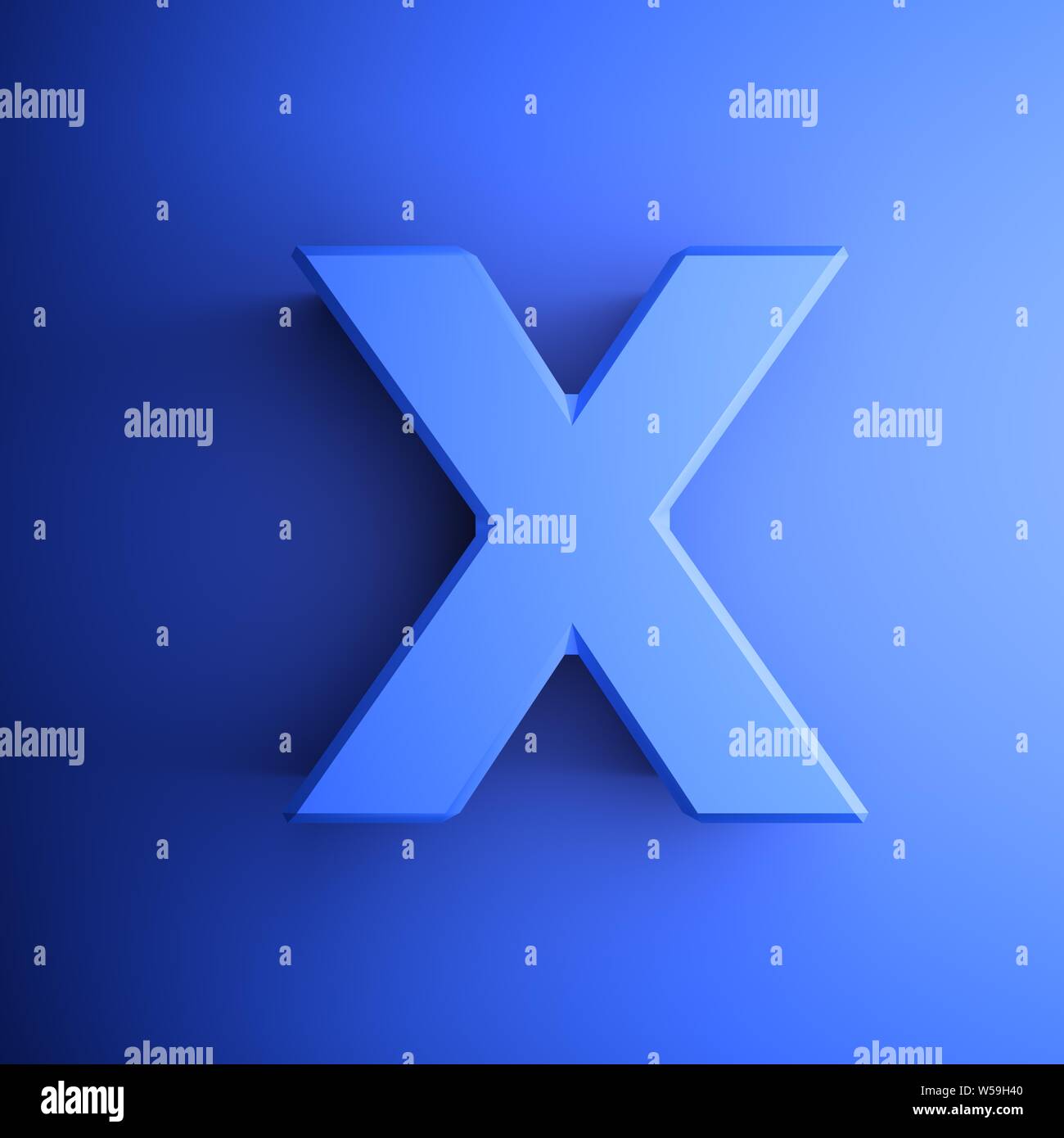 Blue icon for multiplication sign - 3D rendering illustration Stock ...