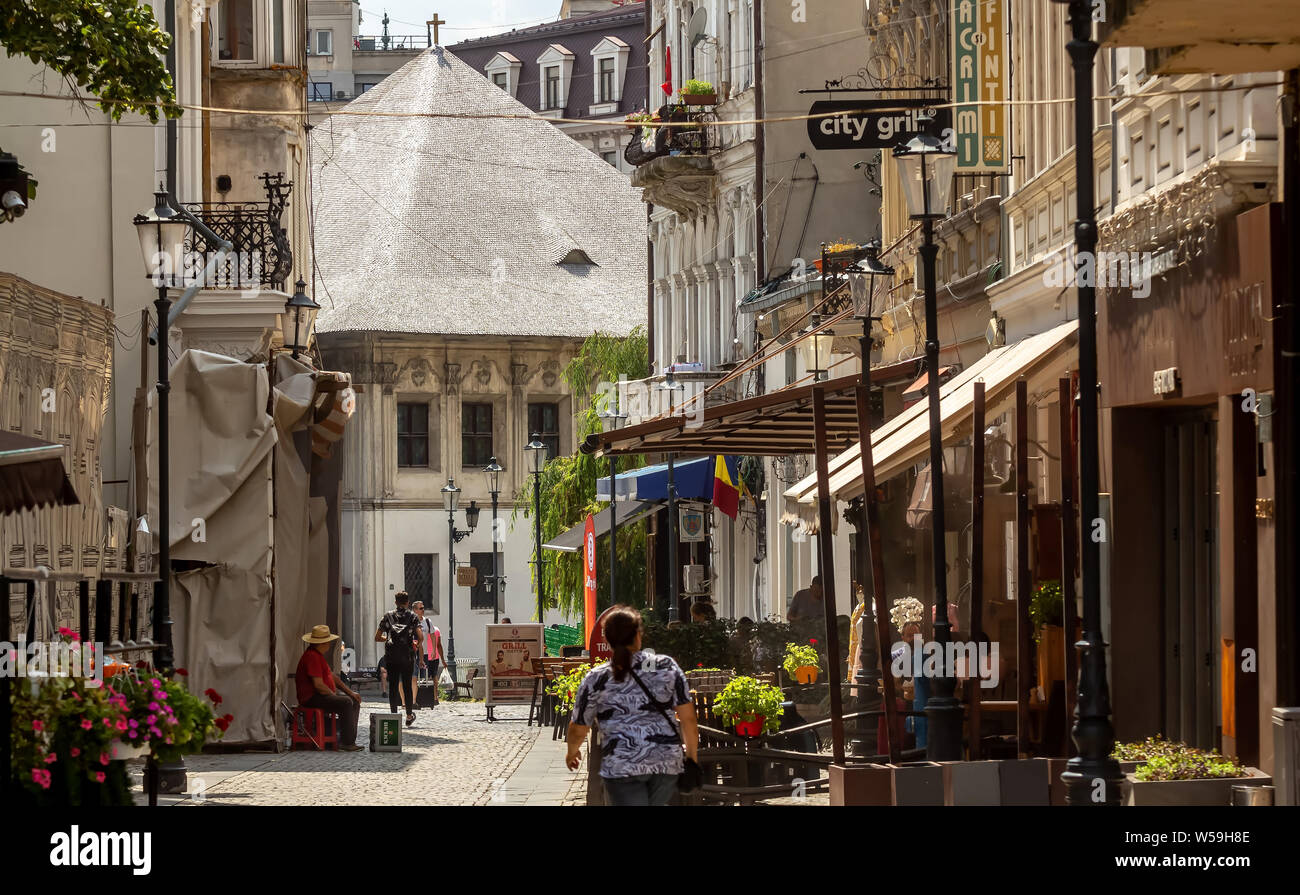 Bucharest, Romania - July 25, 2019: Manuc Inn (Hanul Manuc) opened in ...