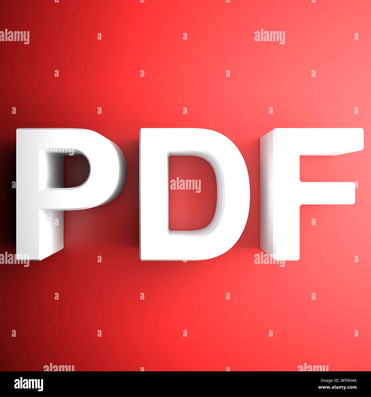 Red and white PDF square icon - 3D rendering illustration Stock Photo ...