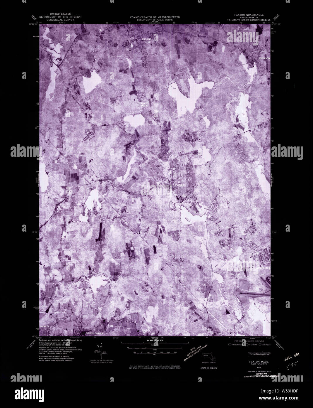 Massachusetts USGS Historical Topo Map MA Paxton 351210 1975 25000 ...
