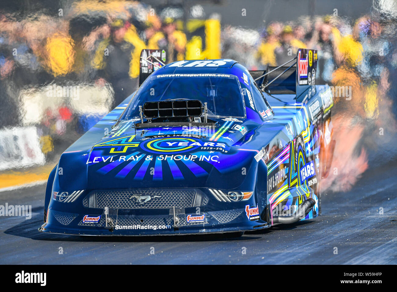 Sonoma, California, USA. 26th July, 2019. Tim Wilkerson leaves the line ...
