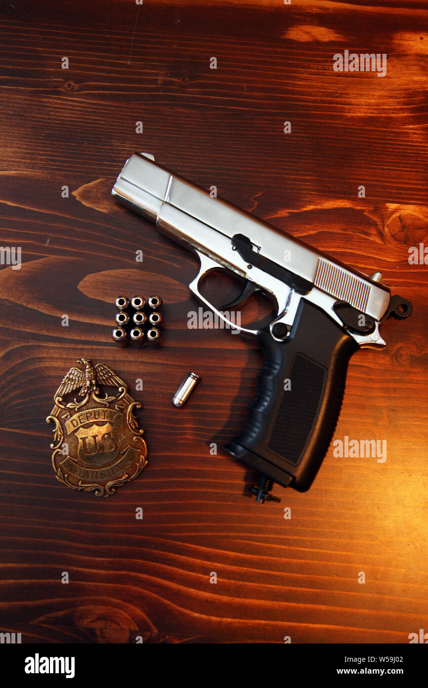 Police Gun And Badge