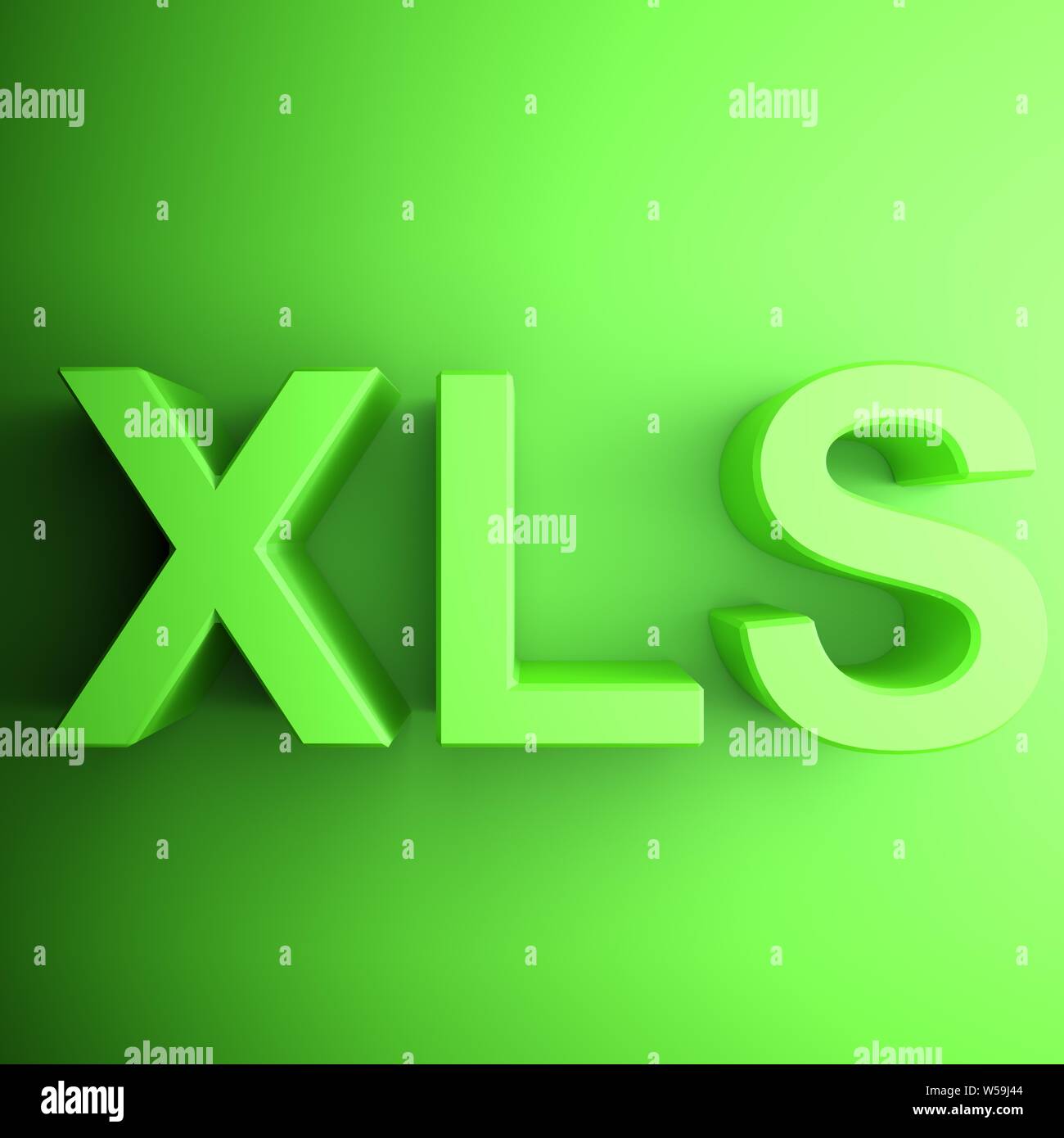 Green square XLS icon - 3D rendering illustration Stock Photo - Alamy