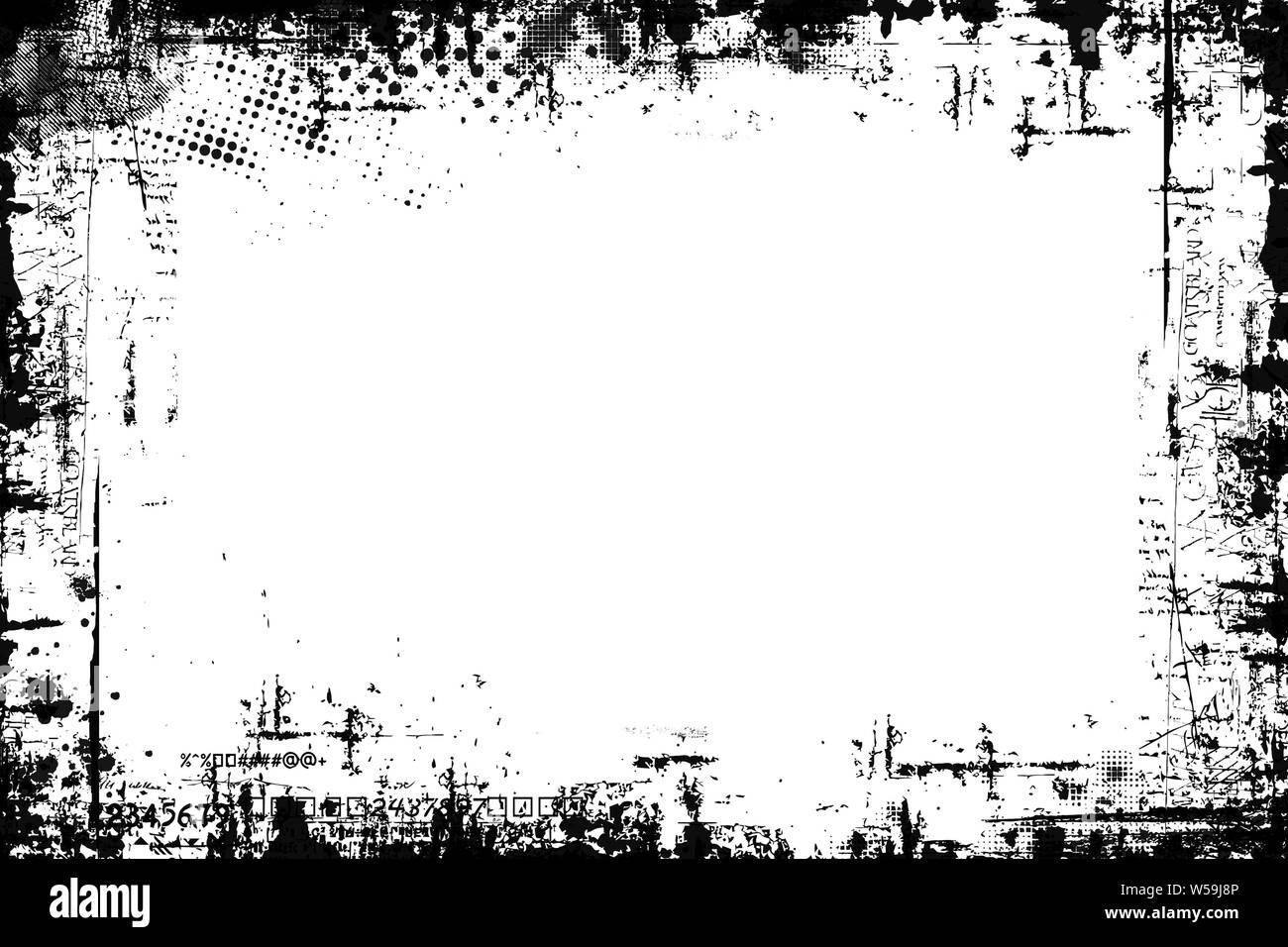 Grunge frame. Torn edges frame. Vintage frame. Old frame. Damaged frame ...