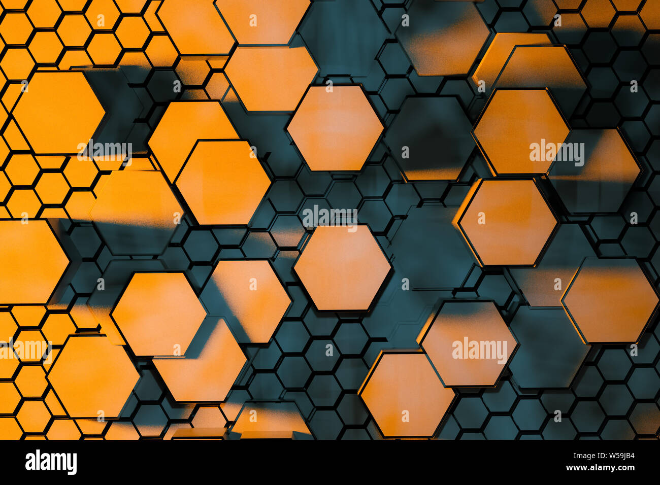 3d rendering, dark hexagonal background, sci-fi background, computer digital drawing Stock Photo ...