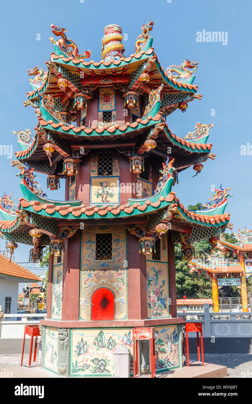 Outside buildings of Vihara Satya Dharma, Chinese Buddhist temple ...