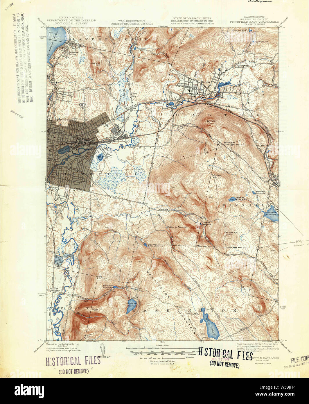 Massachusetts USGS Historical Topo Map MA Pittsfield East 352068 1947 ...