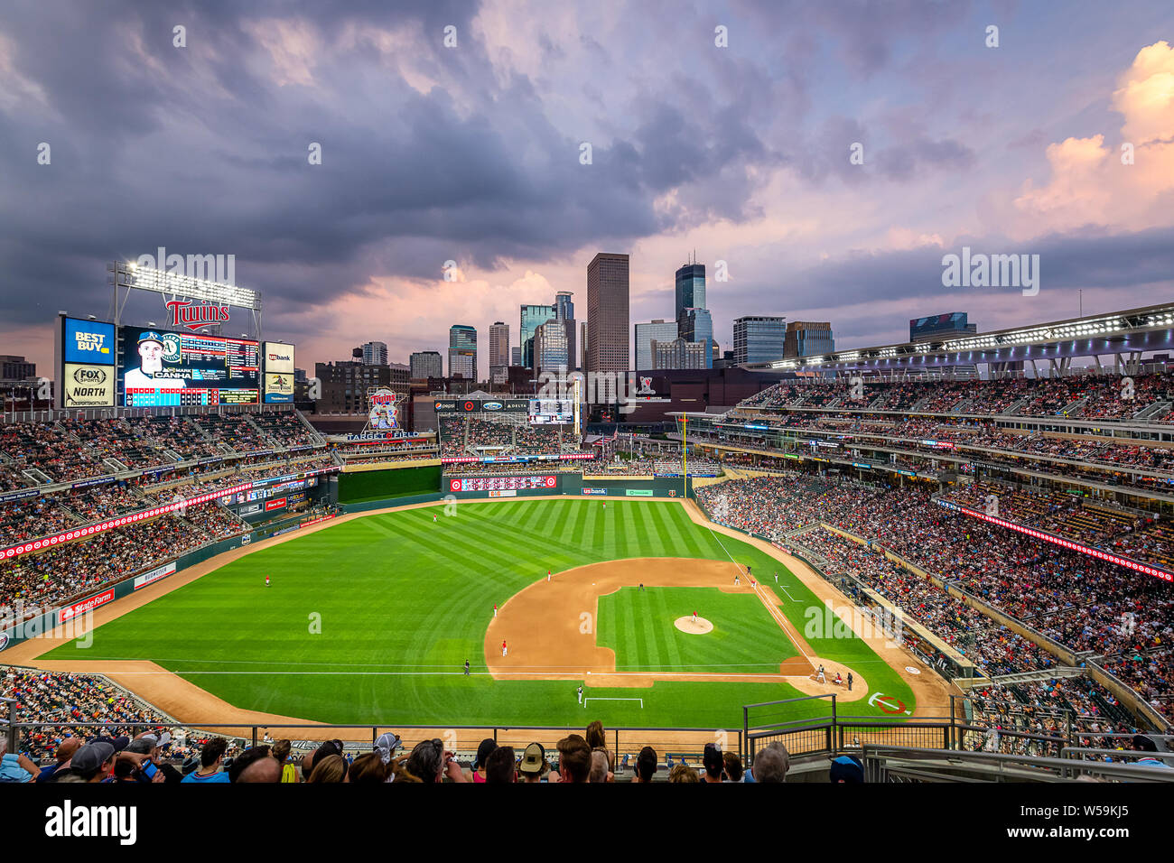 Thunderstorm over Target Field Stock Photo - Alamy