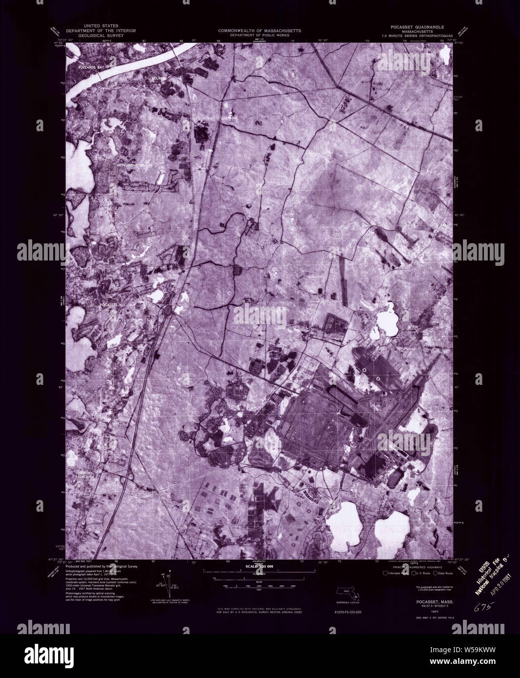 Massachusetts USGS Historical Topo Map MA Pocasset 351239 1977 25000 ...