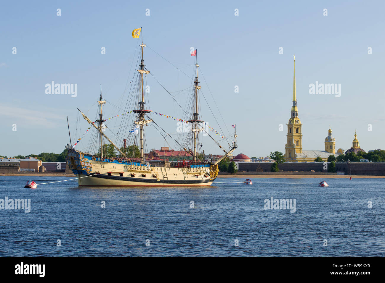SAINT-PETERSBURG, RUSSIA - JULY 25, 2018: A copy of the old Russian ...