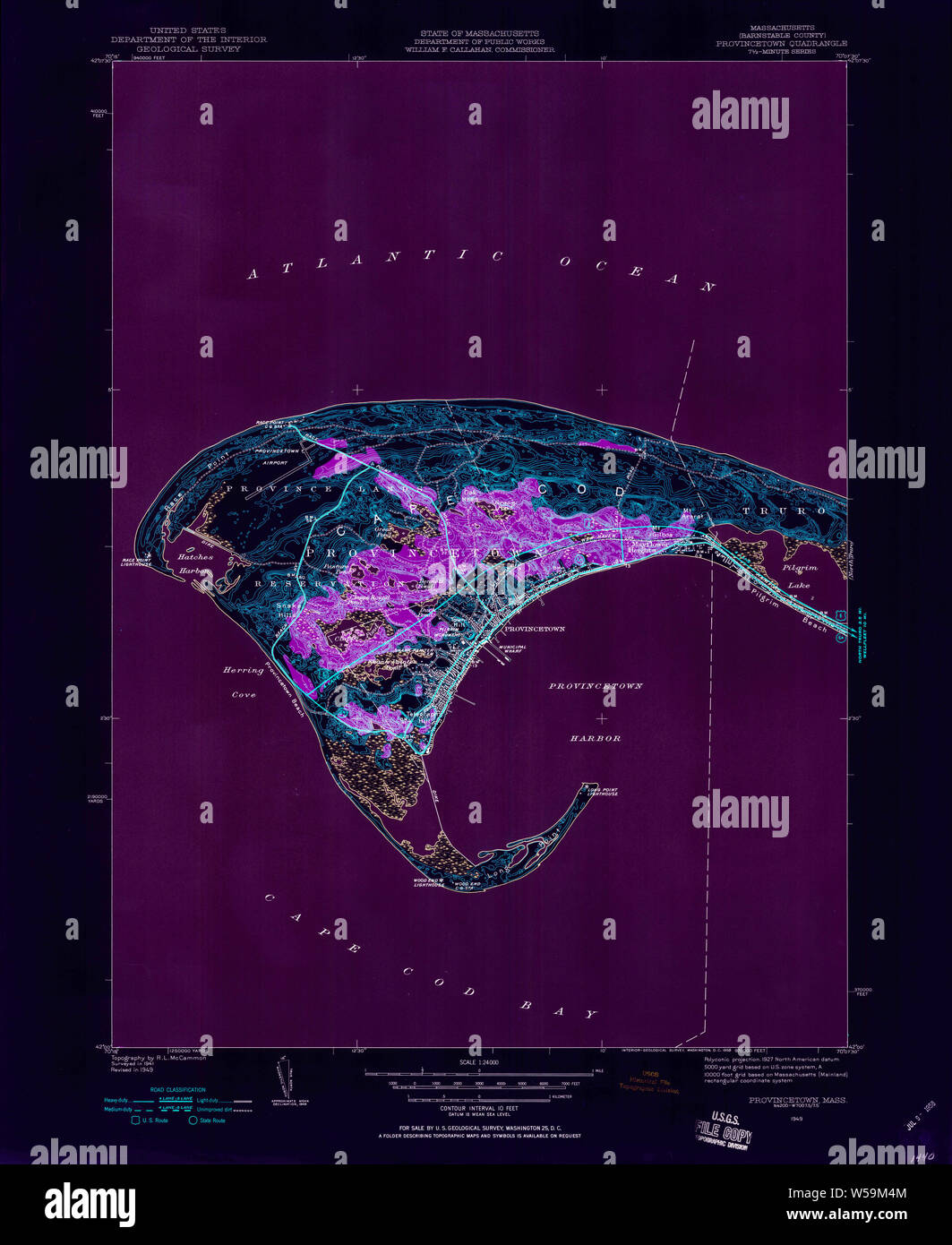 Massachusetts USGS Historical Topo Map MA Provincetown 350491 1949 ...
