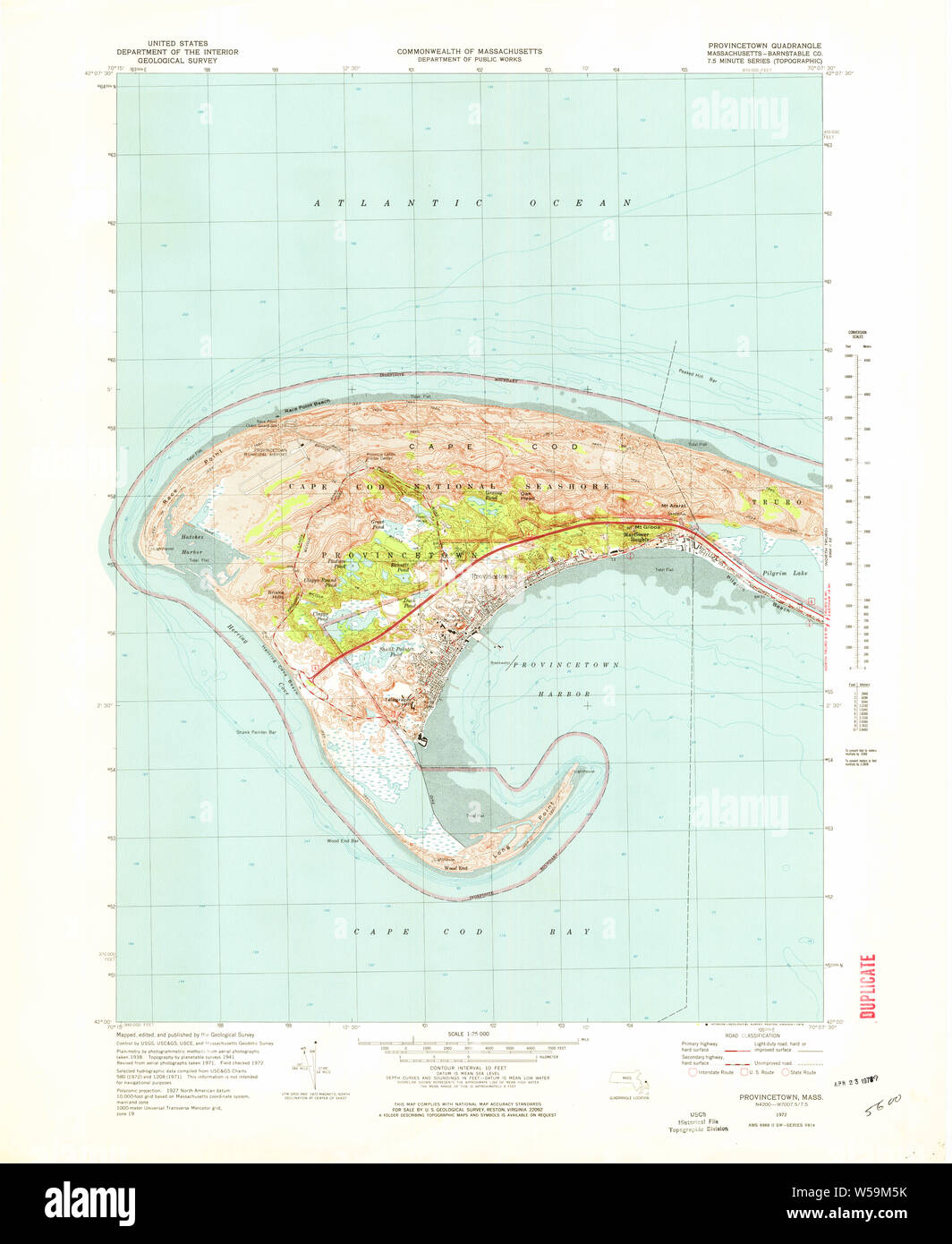 Massachusetts USGS Historical Topo Map MA Provincetown 351242 1972 ...