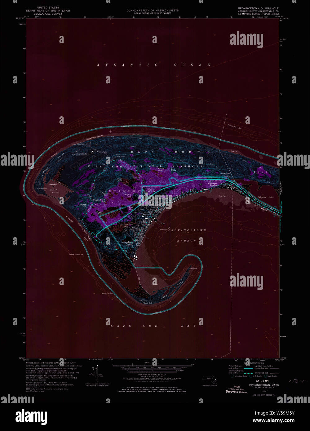 Massachusetts USGS Historical Topo Map MA Provincetown 351243 1972 ...